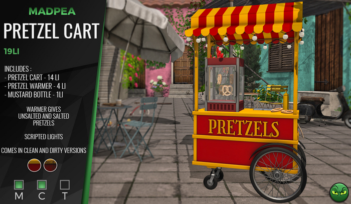 Second Life Marketplace Madpea Pretzel Cart Red